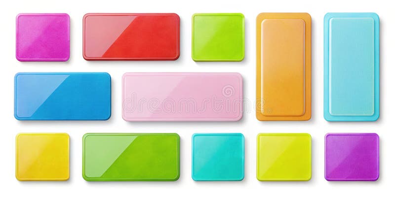 Versatile Colorful Rectangular Tag Stickers Transparent Backgrounds ...