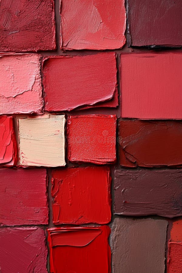 A Vibrant Collection of Red Paint Swatches Featuring Various Shades and ...