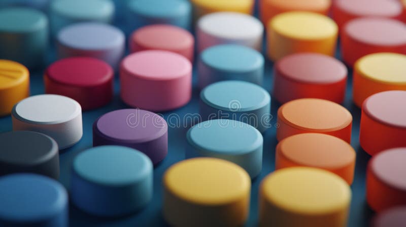A Vibrant Collection of Rounded Colorful Shapes in Various Pastel ...