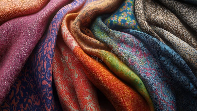 Vibrant Collection of Textiles Showcasing Diverse Patterns and Colors ...