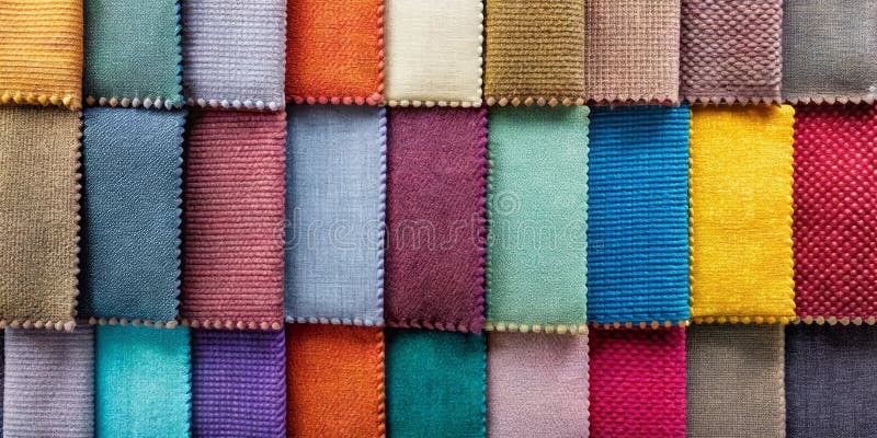 A Vibrant Collection of Upholstery Fabric Swatches Showcasing a Diverse Range of Textures and ...