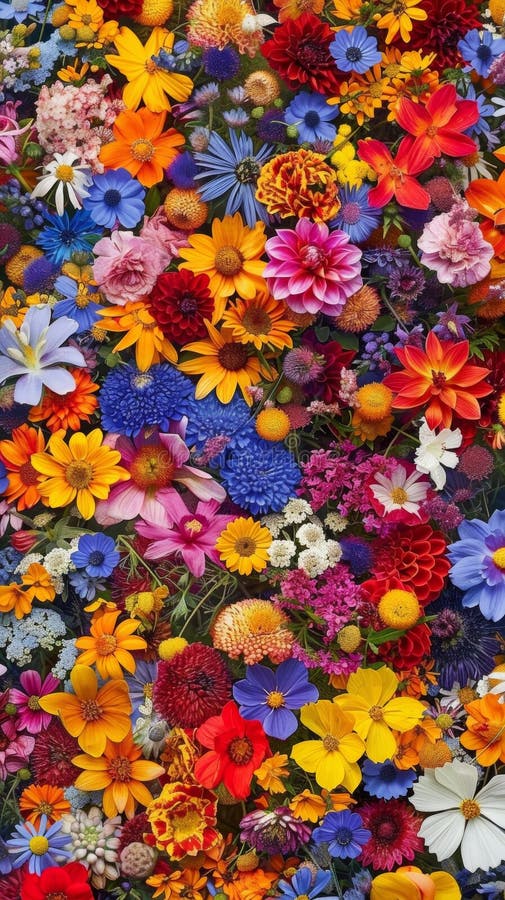 Vibrant Collection of Various Flowers Stock Image - Image of bloom ...