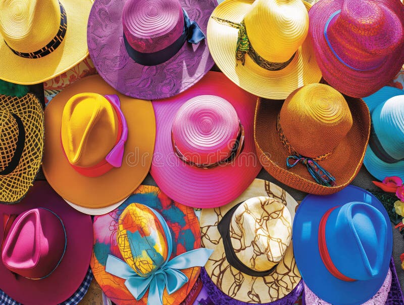 Colorful Hats Display stock photo. Image of pink, patterns - 324886928