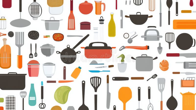 Kitchen Utensil Collection stock illustration. Illustration of knife ...