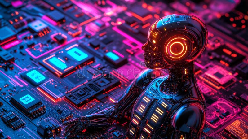 Vibrant Color Depiction of Dynamic Stock Technology Stock Image - Image ...