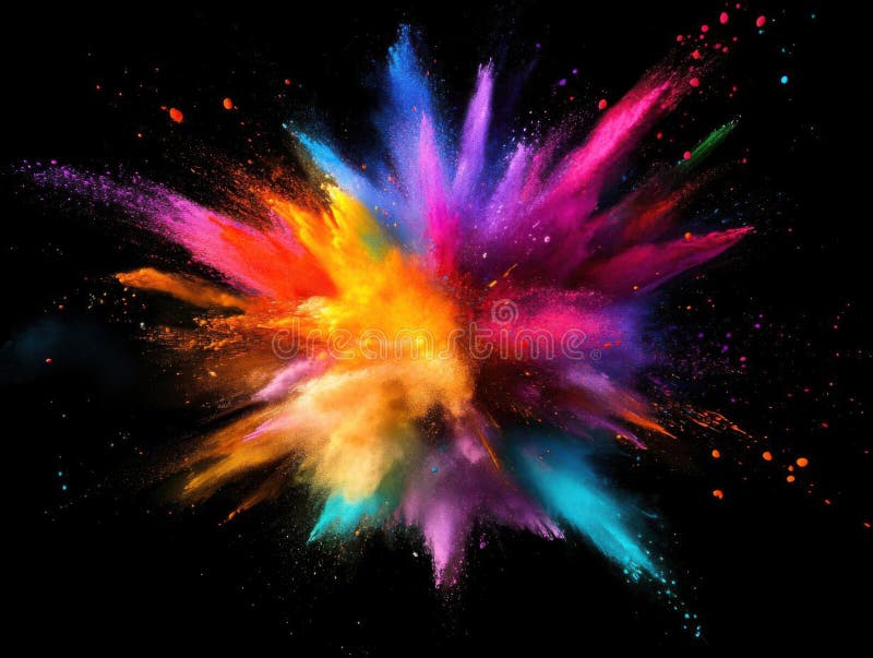 Vibrant Color Explosion, Abstract Art Stock Illustration - Illustration ...