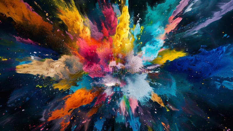 Vibrant Color Explosion in an Abstract Art Desktop Wallpaper Design ...