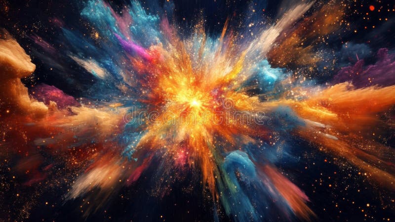 Vibrant Color Explosion Abstract Paint Burst Background Stock ...