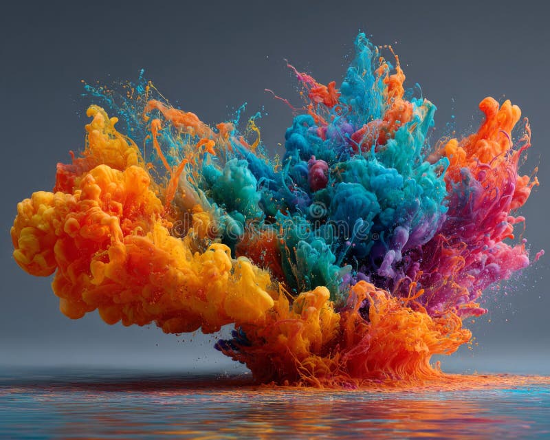 Vibrant Color Explosion Abstract Paint Splash Stock Illustration ...