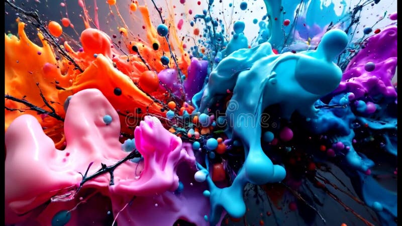 Vibrant Color Explosion: Abstract Paint Splash Background Stock Video ...
