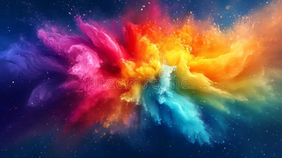 Vibrant Color Explosion Against Dark Background Stock Illustration ...