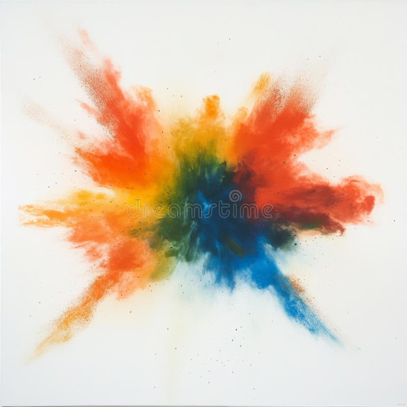 Vibrant Color Explosion Artwork with Multicolored Powder Burst Stock ...