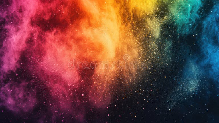 Vibrant Color Explosion on Black Background. AI Generated Stock ...