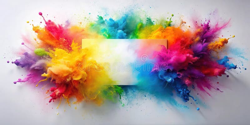 Vibrant Color Explosion with Blank Rectangular Space for Your Text or ...