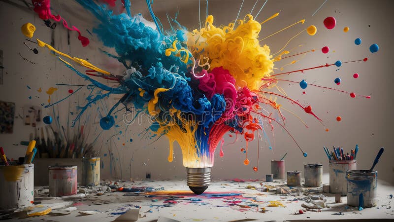 Vibrant Color Explosion, Creative Paint Splash High Quality Image Stock ...
