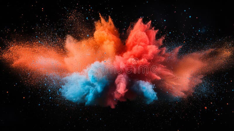 Vibrant Color Explosion in Dark Background Stock Illustration ...