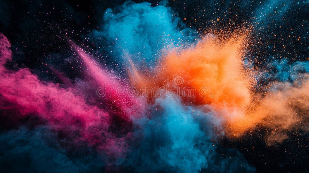 Vibrant Color Explosion in Dark Background Stock Illustration ...