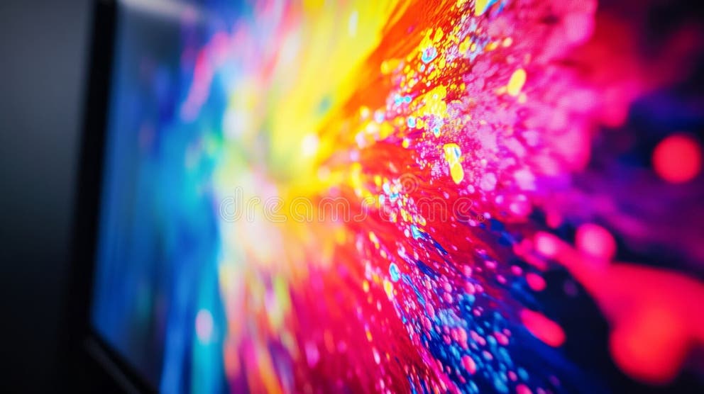 Vibrant Color Explosion on High Dynamic Range Display Technology Stock ...