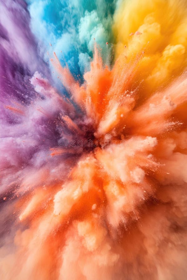 Vibrant Color Explosion of Orange, Purple, Yellow, and Blue in Dynamic ...