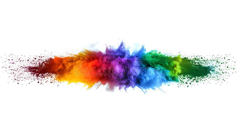 Vibrant Color Explosion on a White Background Stock Image - Image of ...