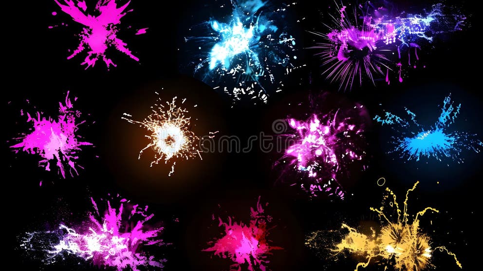 Vibrant Color Explosions, a Collection of Dynamic Paint Splatter and ...