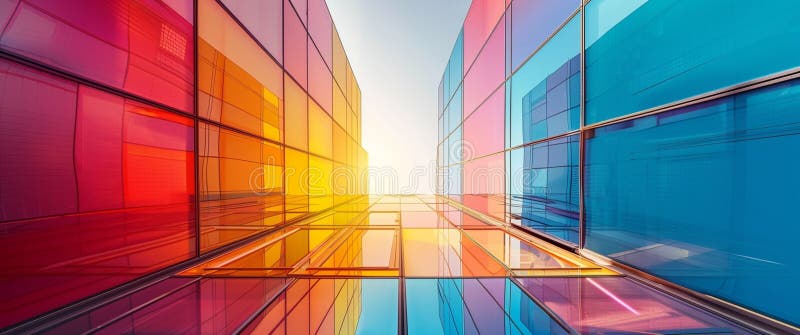 Vibrant Color Gradient Abstract Architecture Background Generated by AI ...