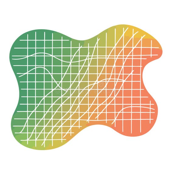 Vibrant Color Gradient Amoeba with Grid Pattern. Stock Vector ...