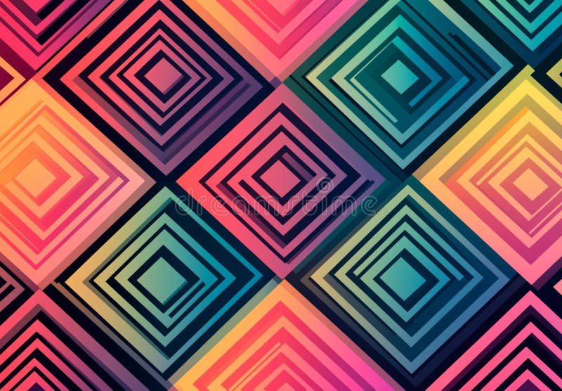 Vibrant Color Gradients Burst from Intricate Geometric Squares in a ...