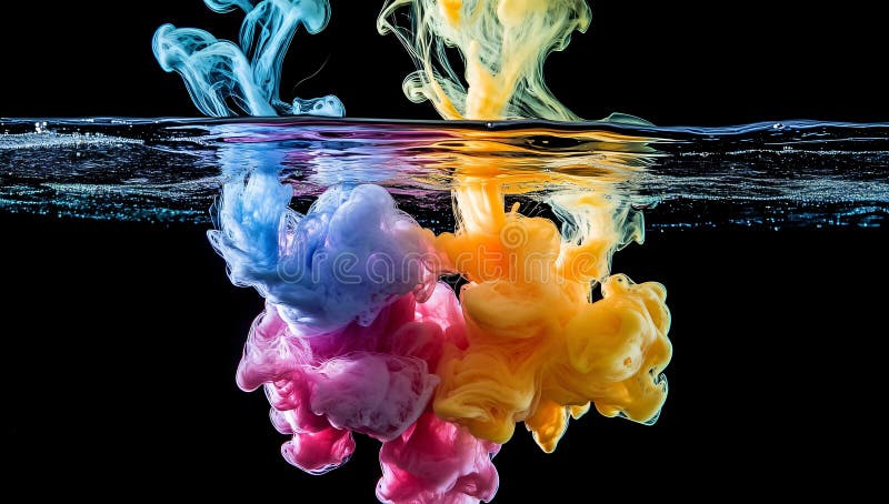 Vibrant Color Ink Exploding Underwater Abstract Art High Quality Image ...