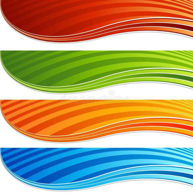 Abstract Colorful Wave Banner Set Stock Vector - Illustration of vector ...