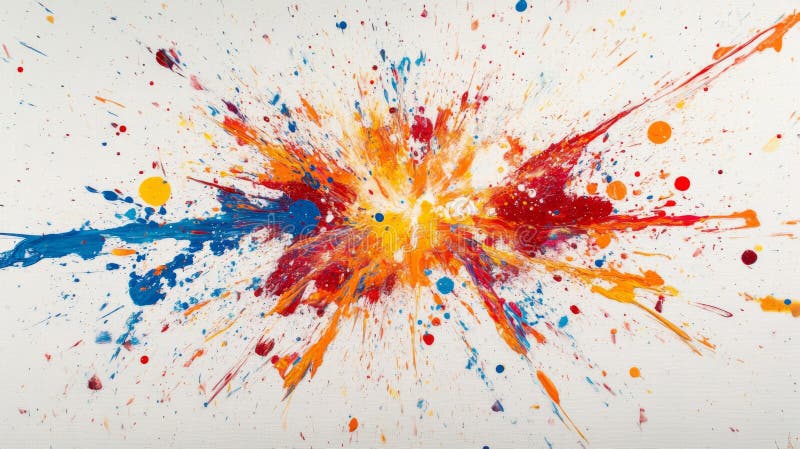 Vibrant Color Paint Splatter Explosion on White Stock Illustration ...