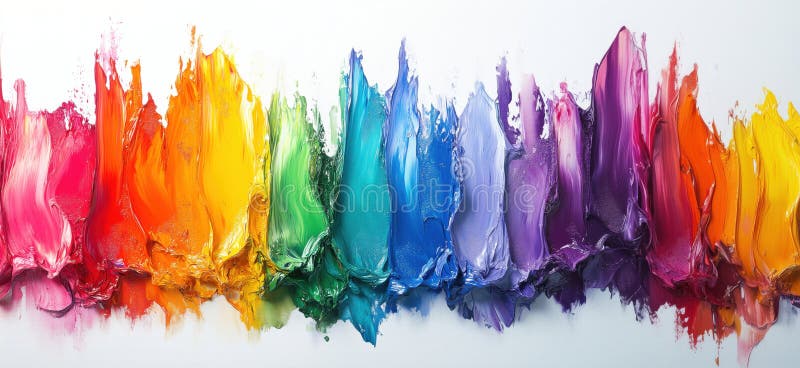 Vibrant Color Palette with Bold Paint Strokes in Rainbow Spectrum Stock ...