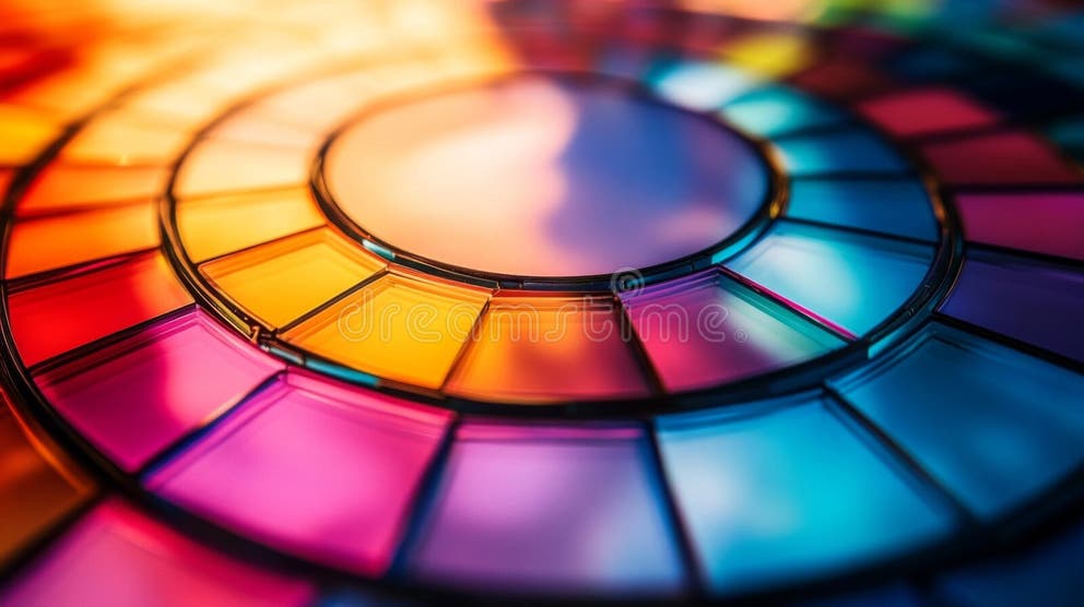 Vibrant Color Palette Circular Makeup Display Stock Illustration ...
