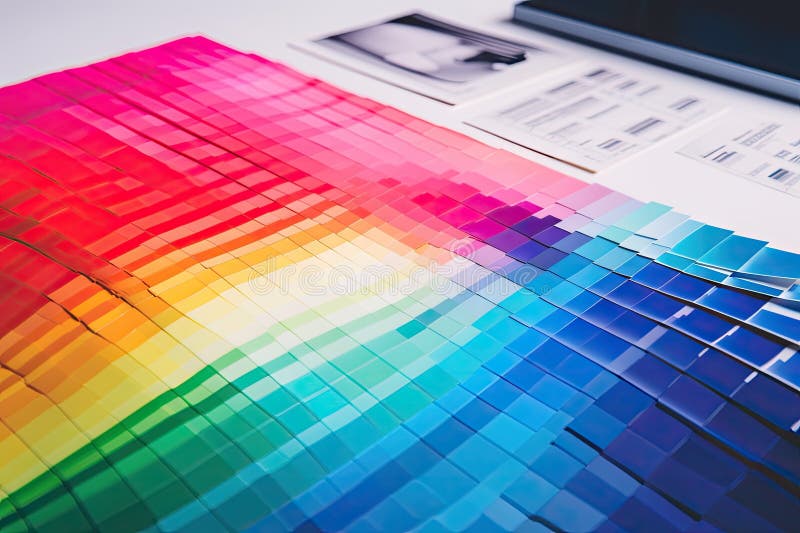 Vibrant Color Palette and Gradient on a Smooth, Clean Surface Stock ...