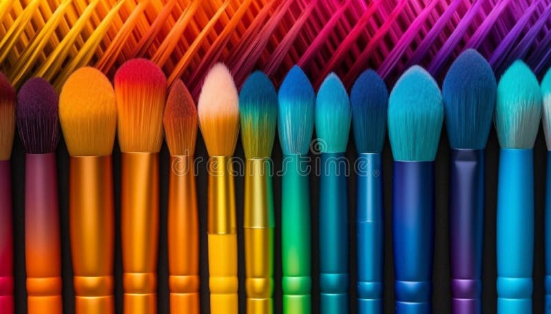 A Vibrant Color Palette of Paint Tubes in a Row Generated by AI Stock ...