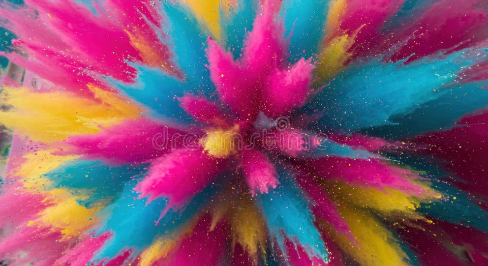 Vibrant Color Powder Explosion Stock Illustration - Illustration of ...
