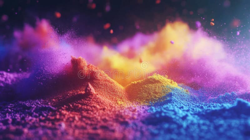 Vibrant Color Powder Explosion Abstract Art Stock Illustration ...