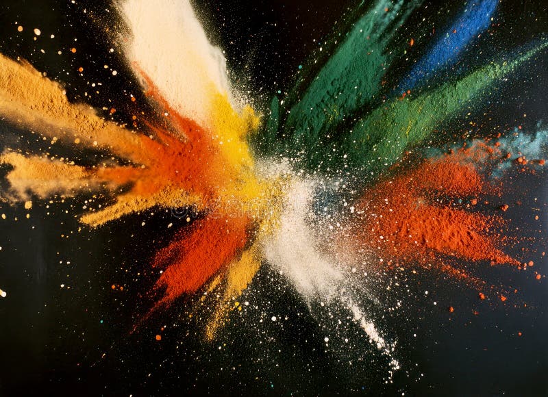Vibrant Color Powder Explosion Abstract Art Stock Illustration ...