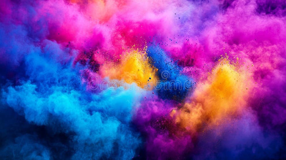 Vibrant Color Powder Explosion Background Stock Illustration ...