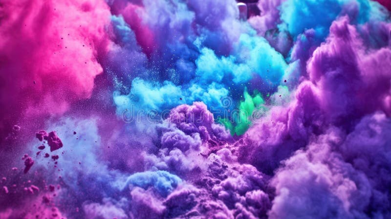 Vibrant Color Powder Explosion Stock Illustration - Illustration of ...
