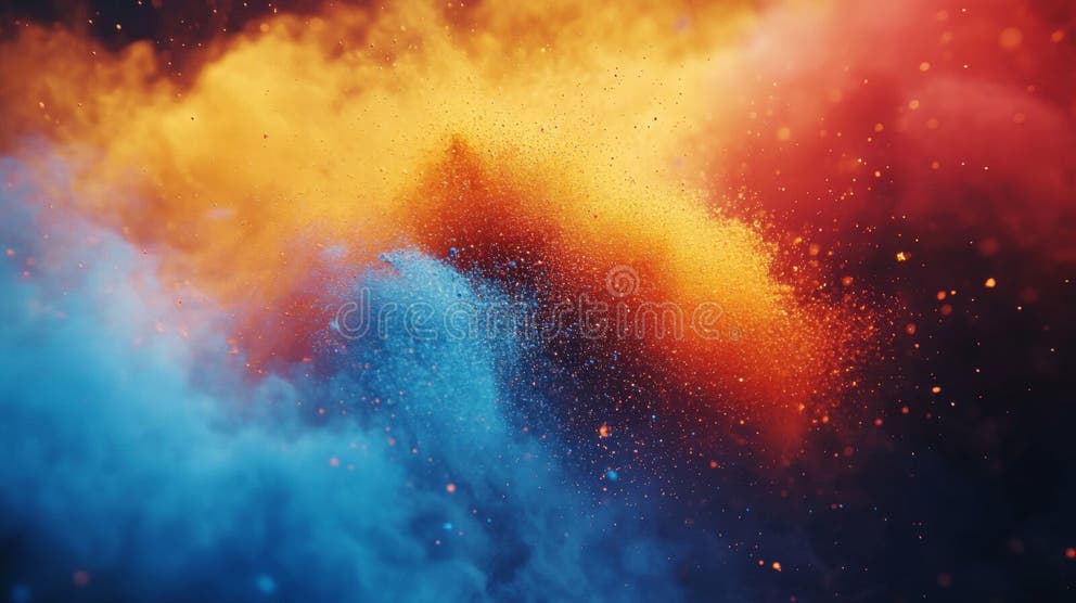 Vibrant Color Powder Explosion in Motion Stock Illustration ...
