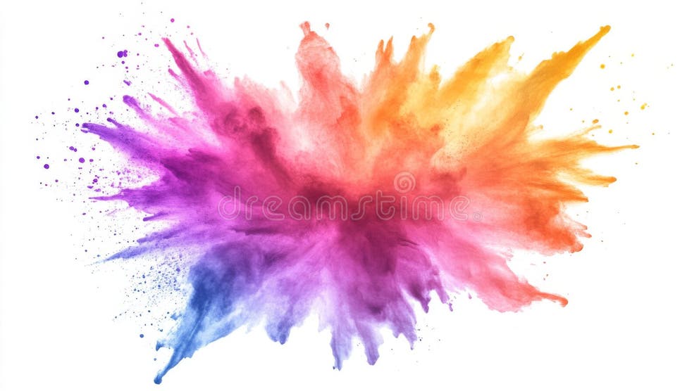 Vibrant Color Powder Explosion on White Background Stock Illustration ...