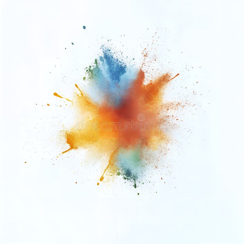 Vibrant Color Powder Explosion on White Background Abstract Design ...
