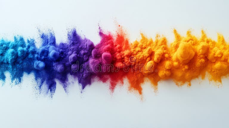 Vibrant Color Powder Gradient Displayed Horizontally Stock Illustration ...
