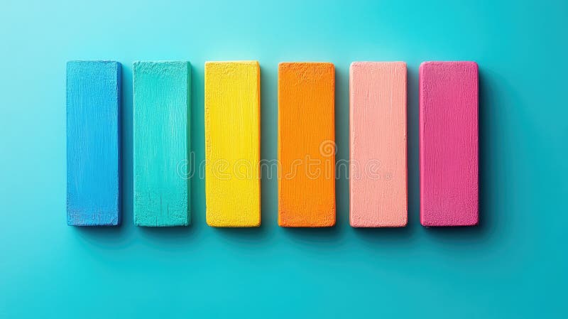Vibrant Color Rectangles on Teal Background Stock Photo - Image of ...