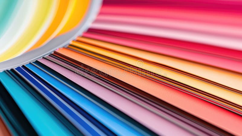 Vibrant Color Sample Sheets Displayed in Gradient Fan Layout Stock ...