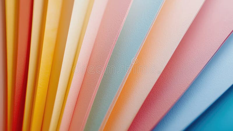 Vibrant Color Sample Sheets Displayed Gradient Fan Layout Stock Photos ...