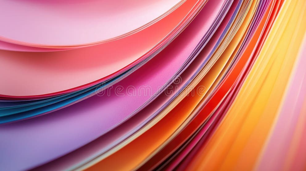 Vibrant Color Sample Sheets Displayed in Gradient Fan Layout Stock ...
