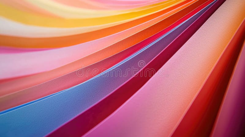 Vibrant Color Sample Sheets Displayed in Gradient Fan Layout Stock ...
