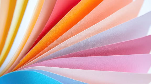 Vibrant Color Sample Sheets Displayed in Gradient Fan Layout Stock ...